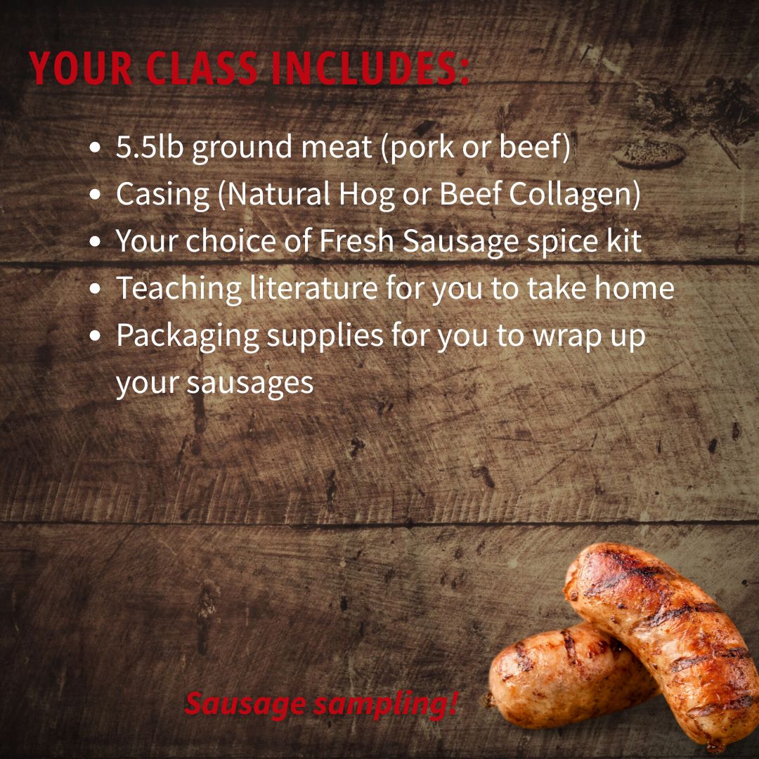 Sausage Making Class – Butchers & Packers Supplies